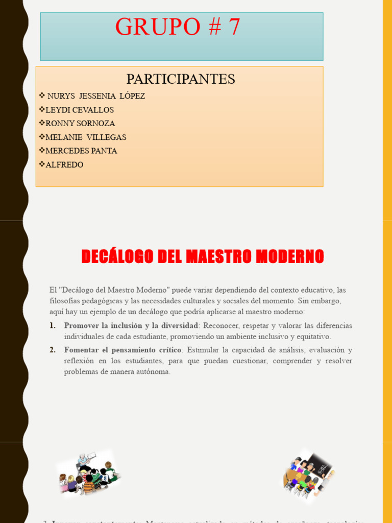 GRUPO # 7 DECALO DEL MAESTRO | PDF | Aprendizaje | Enseñando