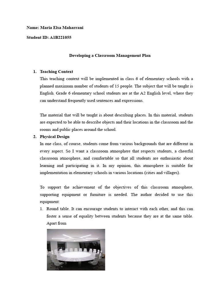 Developing A Classroom Management Plan | PDF | Classroom | Teachers