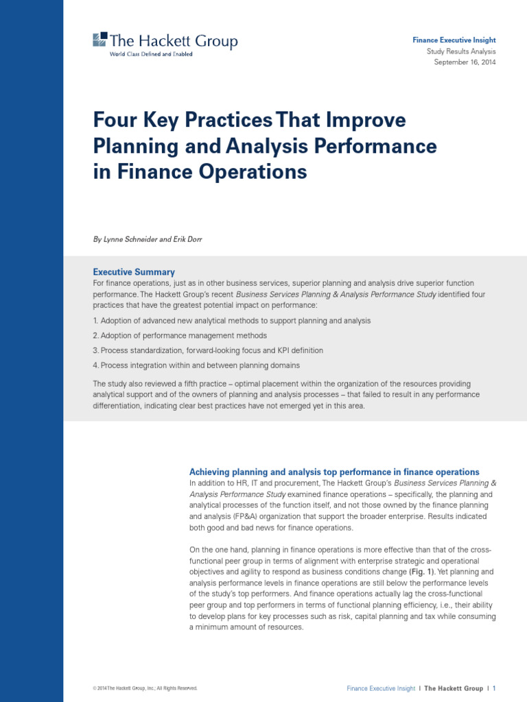 Hackett EPM Finance | PDF | Analytics | Business
