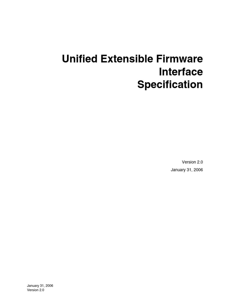 UEFI 2 Specification | PDF | Booting | Computer Hardware