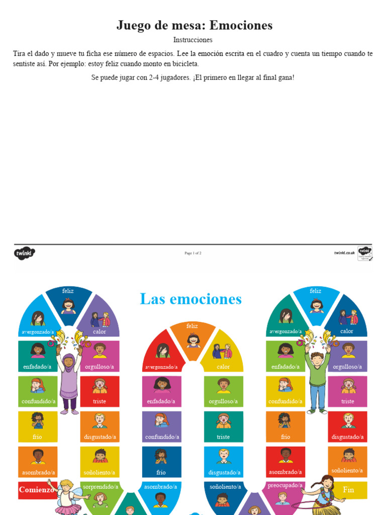 Es T T 253148d Juego de Mesa - Las Emociones Editable - Ver - 1 | PDF