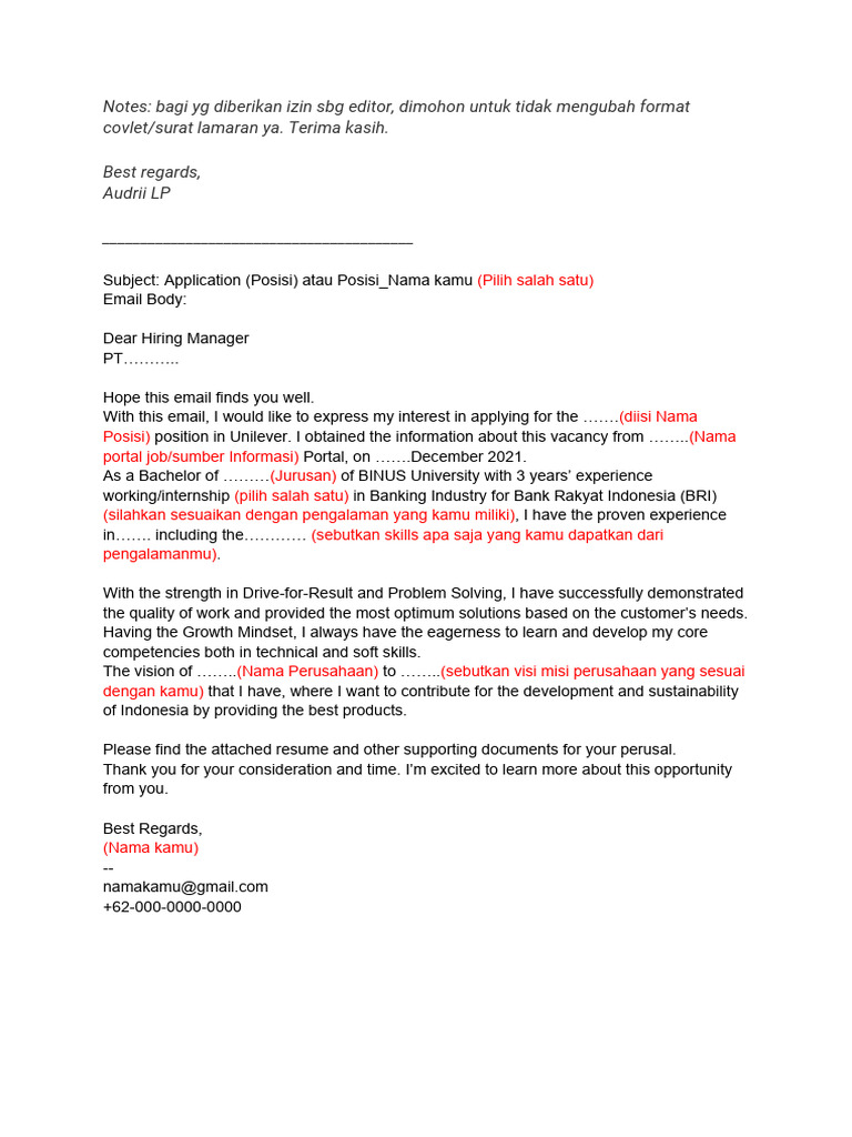 Cover Letter (English) | PDF | Business | Art