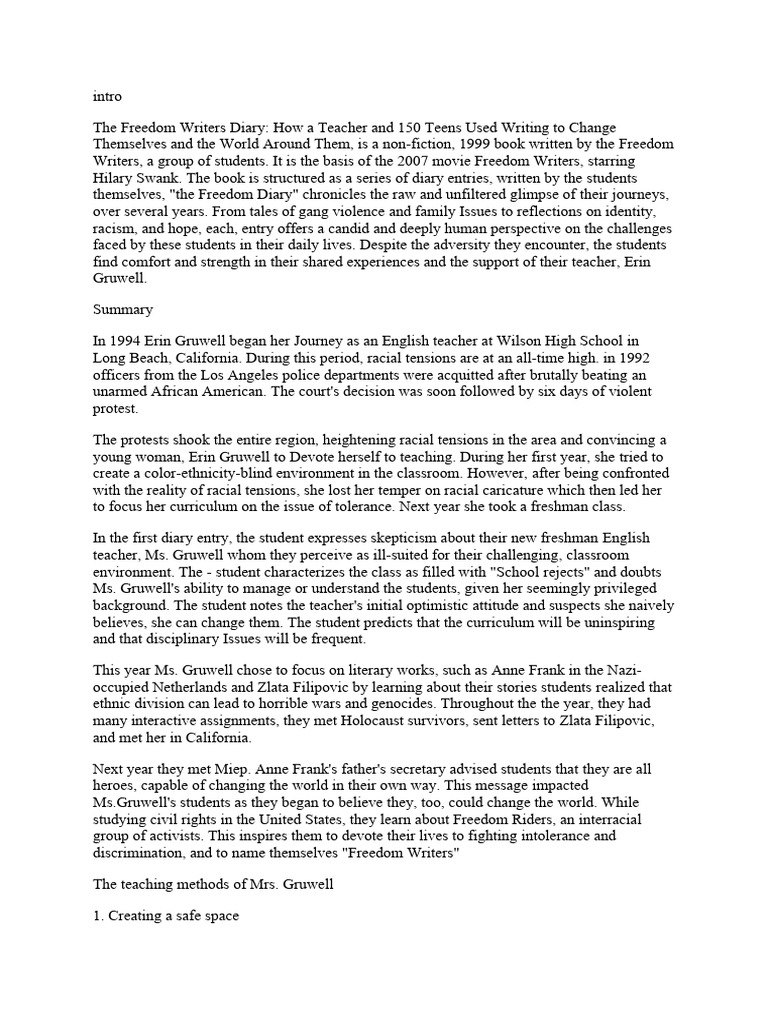 Freedom Writers: Empowerment Through Writing | PDF | Social Psychology
