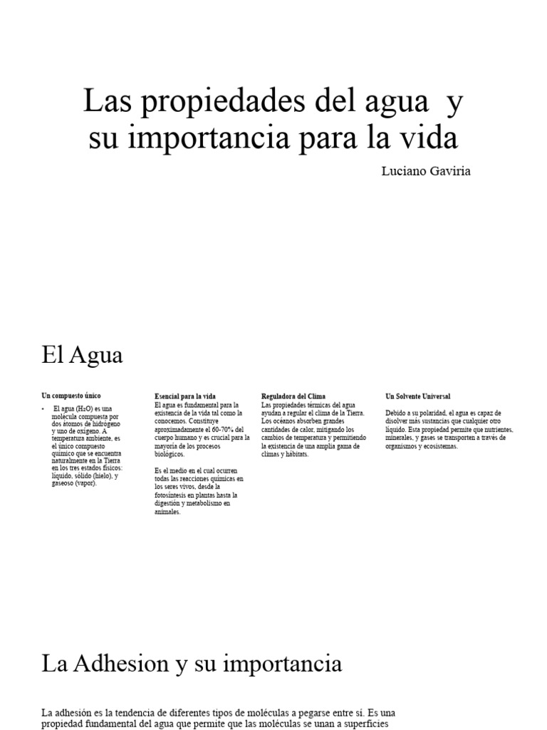 Propiedades Del Agua | PDF | Agua | Propiedades del agua