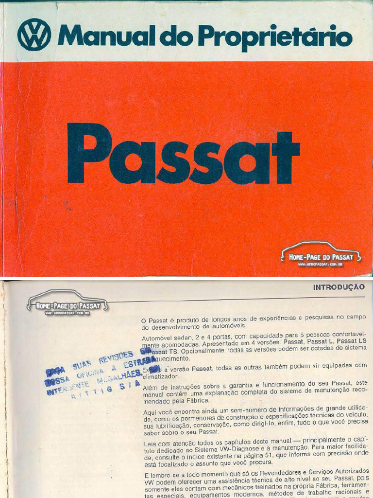 Manual Do Proprietário - Volkswagen Passat Ano 1977 | PDF
