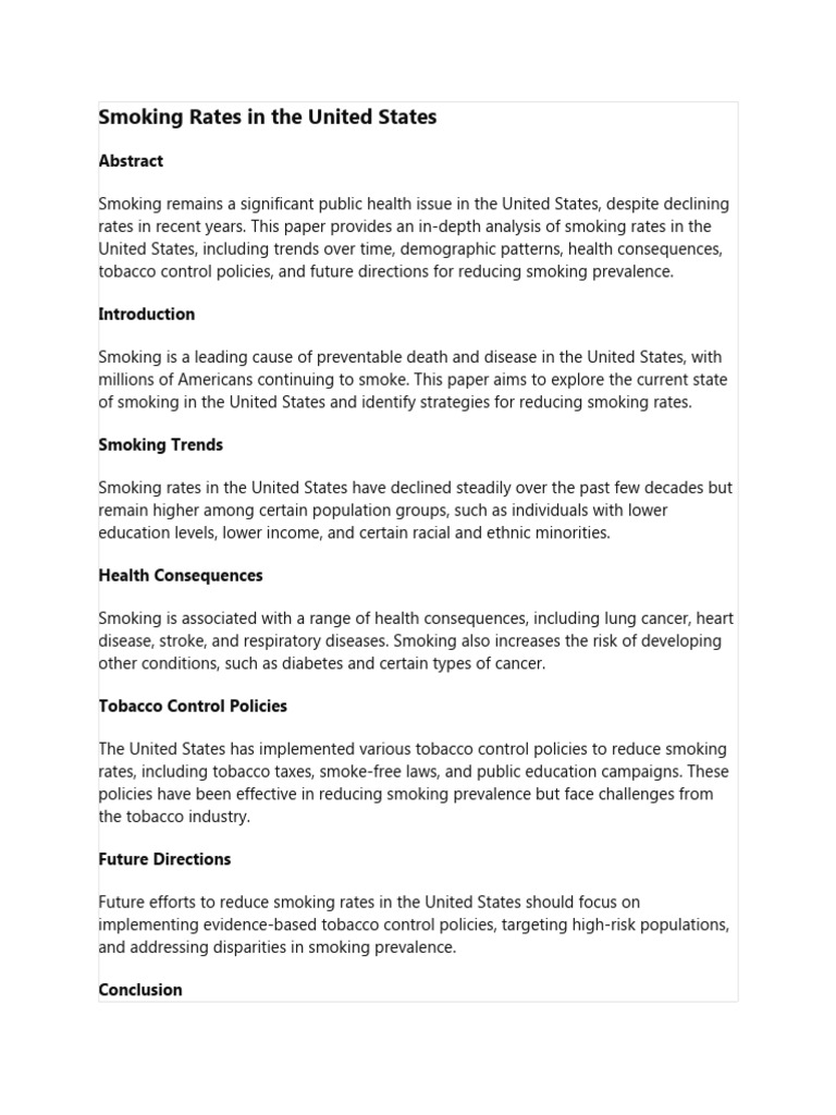 Smoking Rates in The United States | PDF | Self-Improvement | Wellness