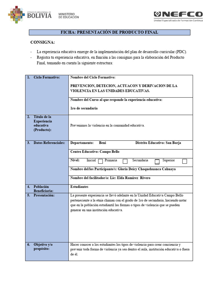 Plantilla Ficha Tecnica | PDF | Violencia Plantilla Ficha Tecnica | PDF | Violencia