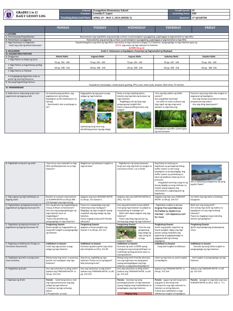 DLL - Esp 4 - Q4 - W5 | PDF