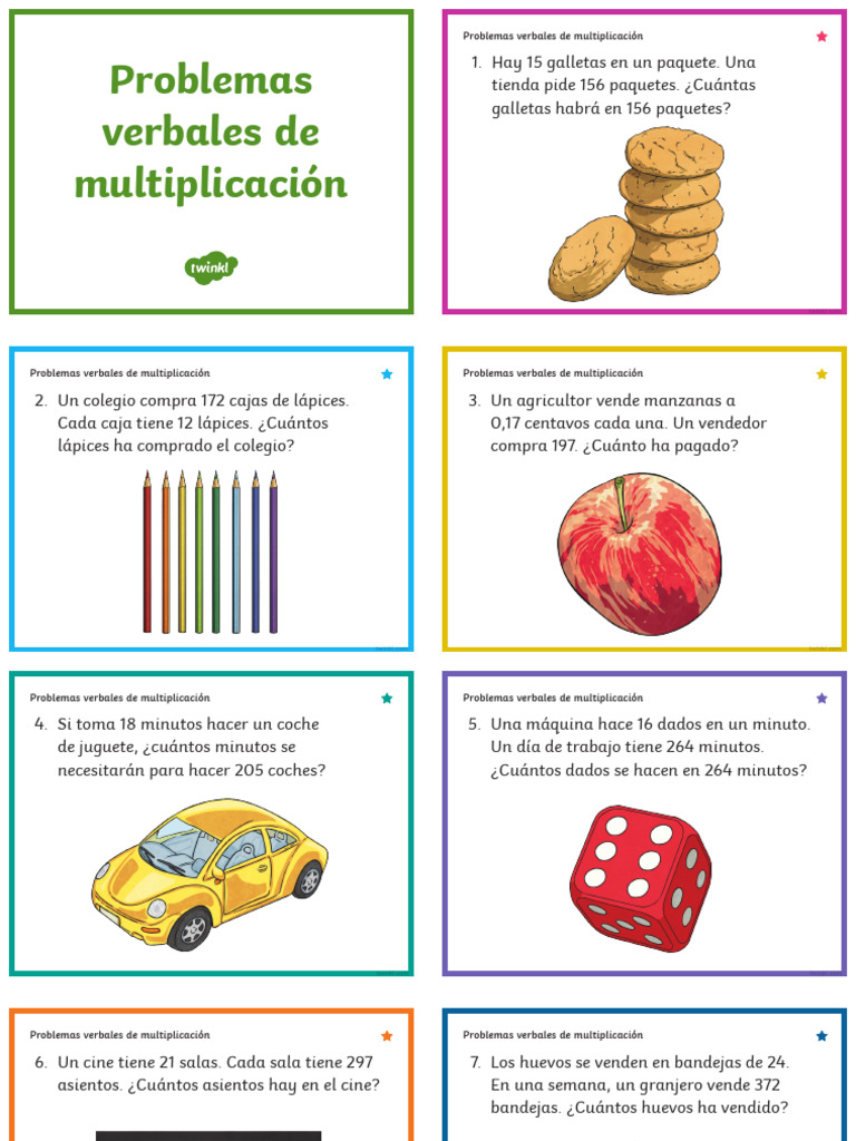 Problemas de multiplicación para primaria | PDF