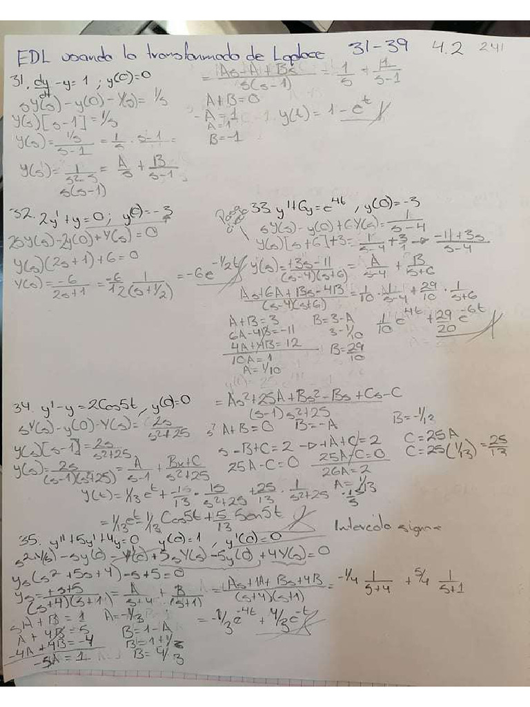 EDL Usando Laplace | PDF