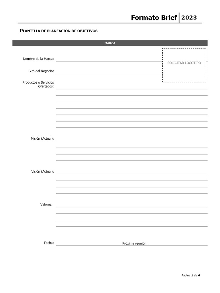 Formato BRIEF 2023 | PDF | Marca | Marketing