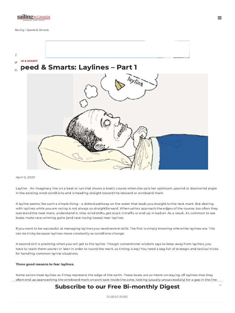 Speed & Smarts - Laylines - Part 1 - Sailing in Canada | PDF | Sailing ...