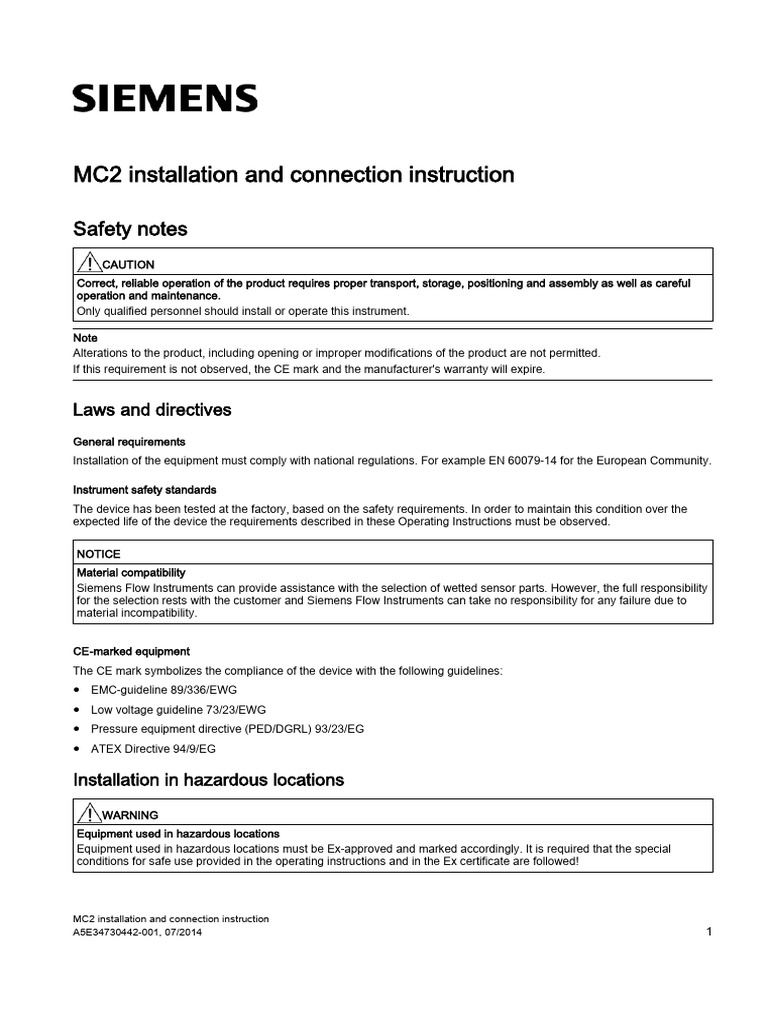 A5E34730442-001 MC2 Instruction EN DE ES FR 2014-07 | PDF | Insulator ...