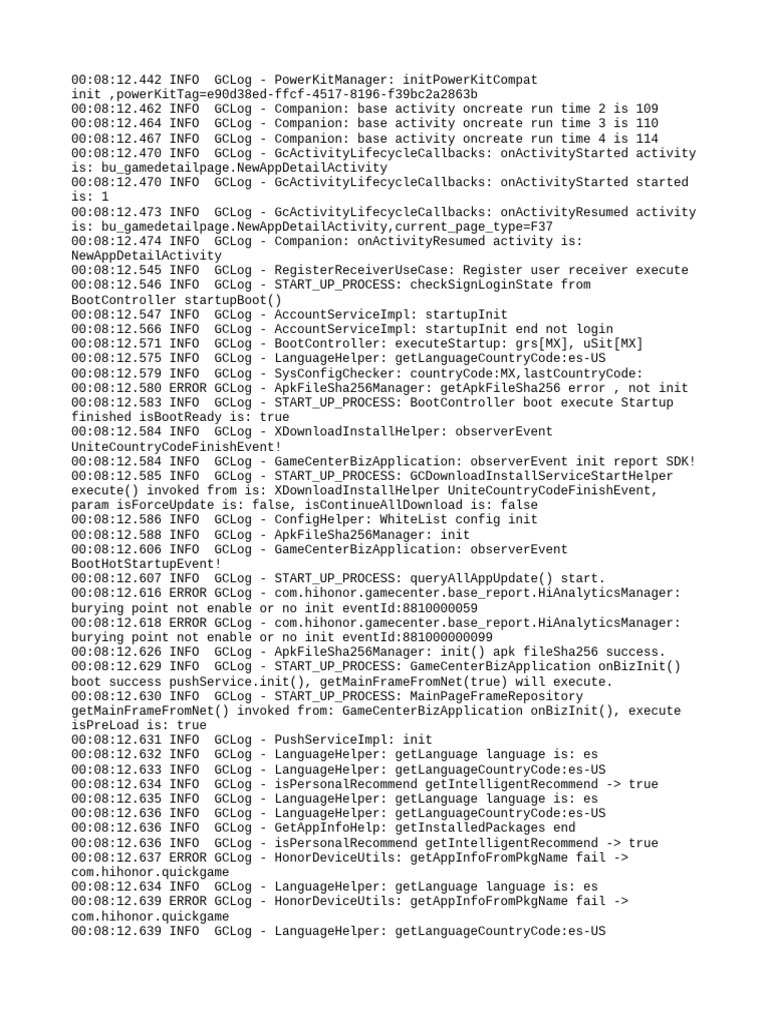 GameCenter Startup Logs | PDF | Operating System Families | Computer Science