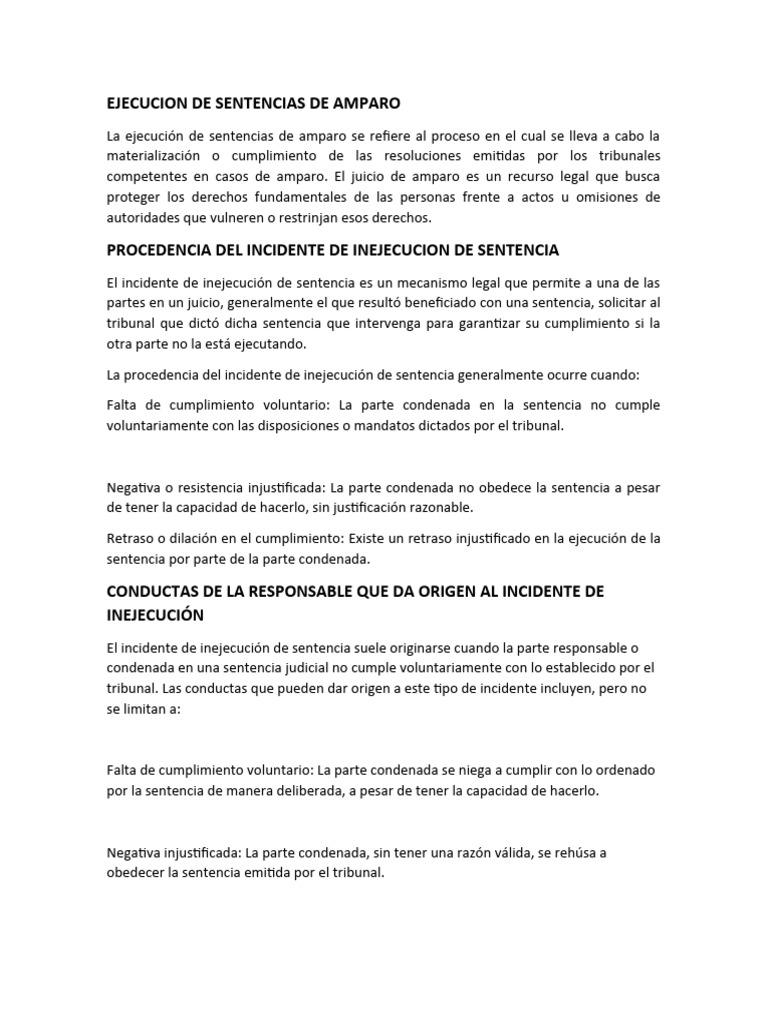 Ejecucion de Sentencias de Amparo | PDF | Sentencia (ley) | Pena capital