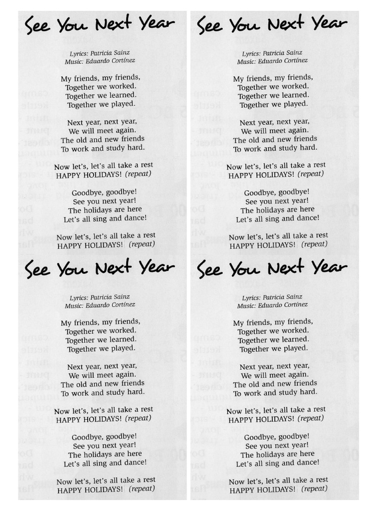 End of Year Song | PDF