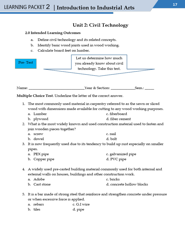 2 Module 2023 2024 Introduction To Industrial Arts Castillo | PDF ...