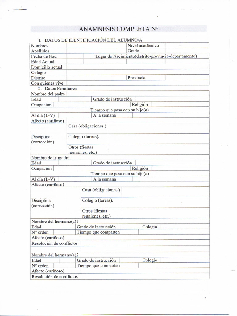 Anamnesis Completa | PDF