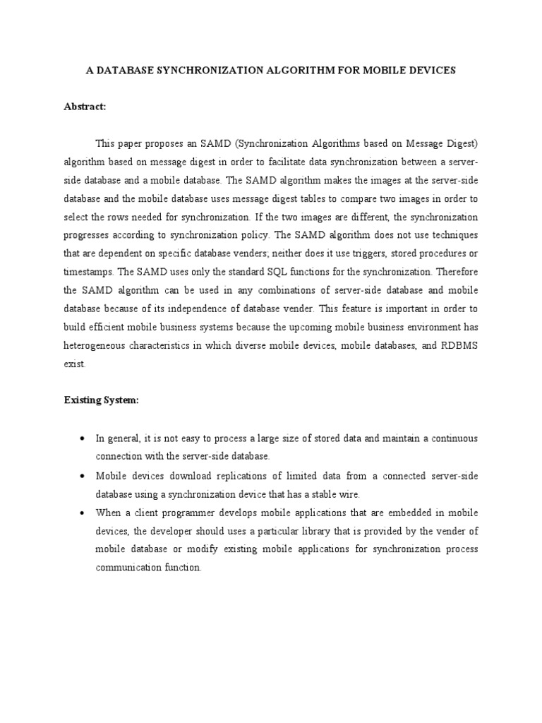 DB Synchronization | PDF | Databases | Sql