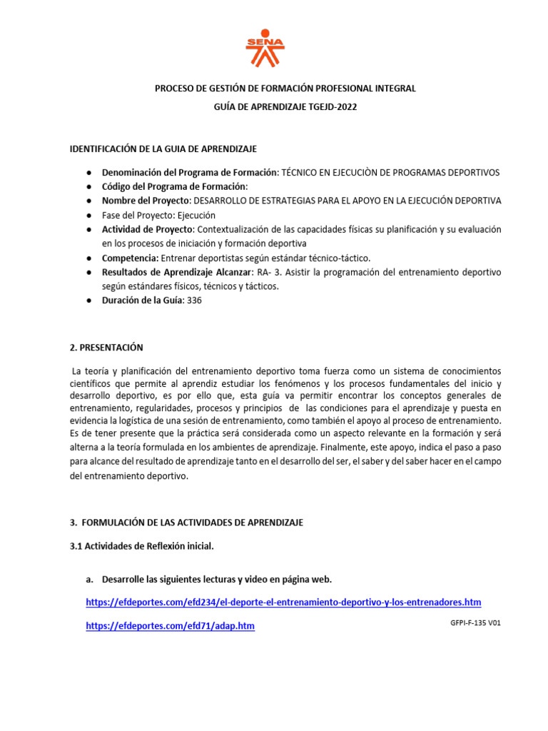 Guia Rap 3 | PDF | Corriendo | Aprendizaje