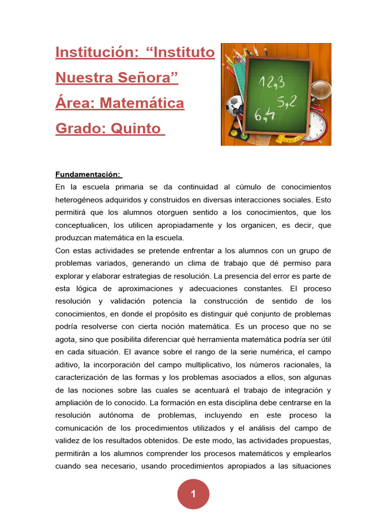 Quinto Grado Matemática | PDF | Decimal | Matemáticas
