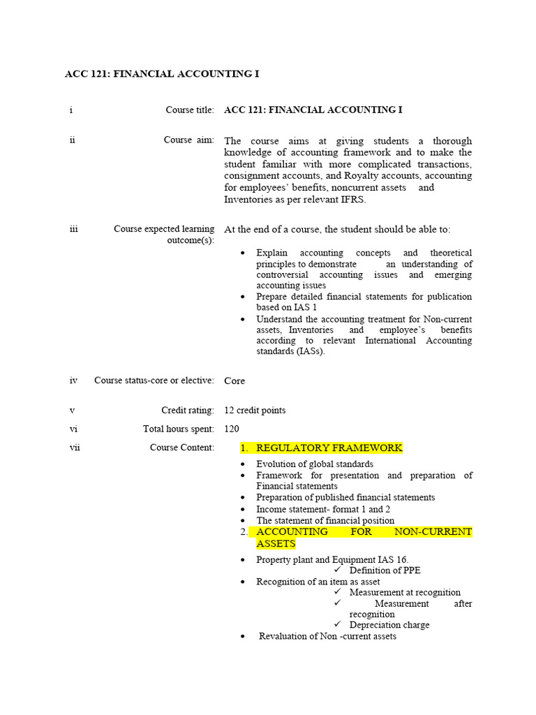 Acc 121 | PDF | International Financial Reporting Standards | Financial ...