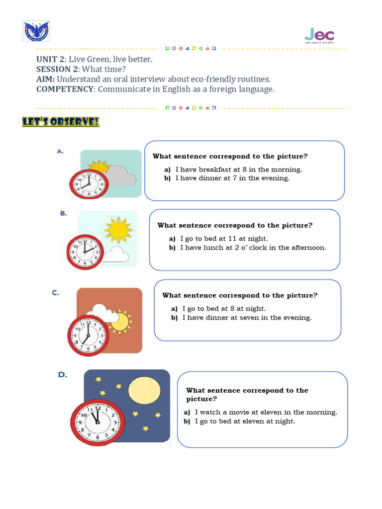 Unit 2 - Session 2 - Cicle V 2ND - Jaq | PDF