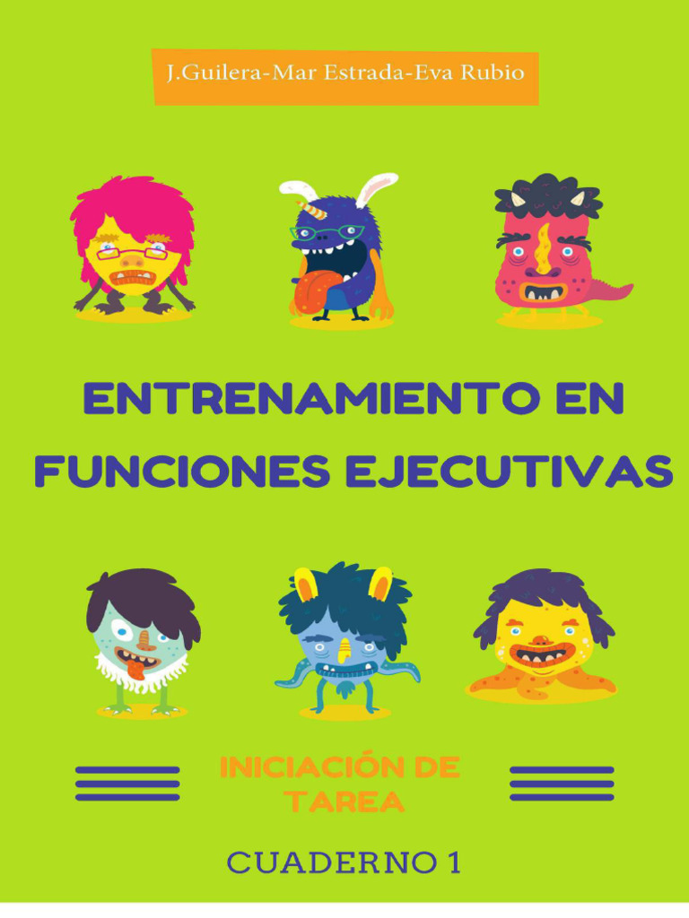 Entrenamiento en Funciones Ejecutivas. Iniciación de Tarea. Cuaderno 1. - Fichas para Trabajar ...