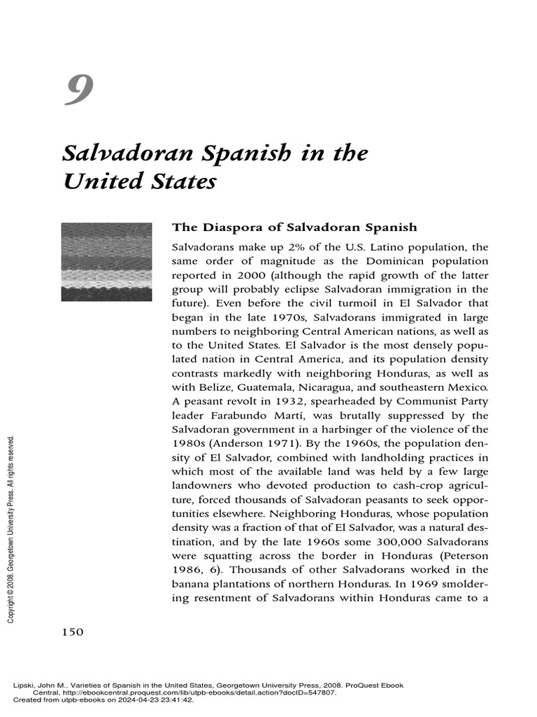 Varieties of Spanish in The United States - (9. Salvadoran Spanish in ...