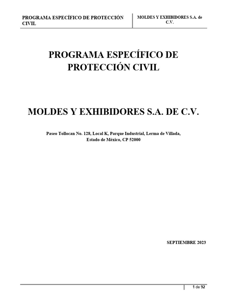 12 Programa de P Civil | PDF | Defensa Civil | Riesgo
