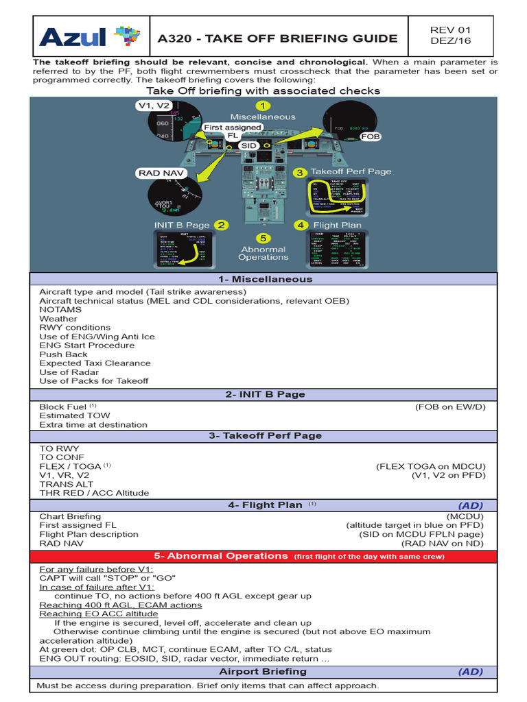 A320 - Briefing Guide | PDF | Takeoff | Aviation