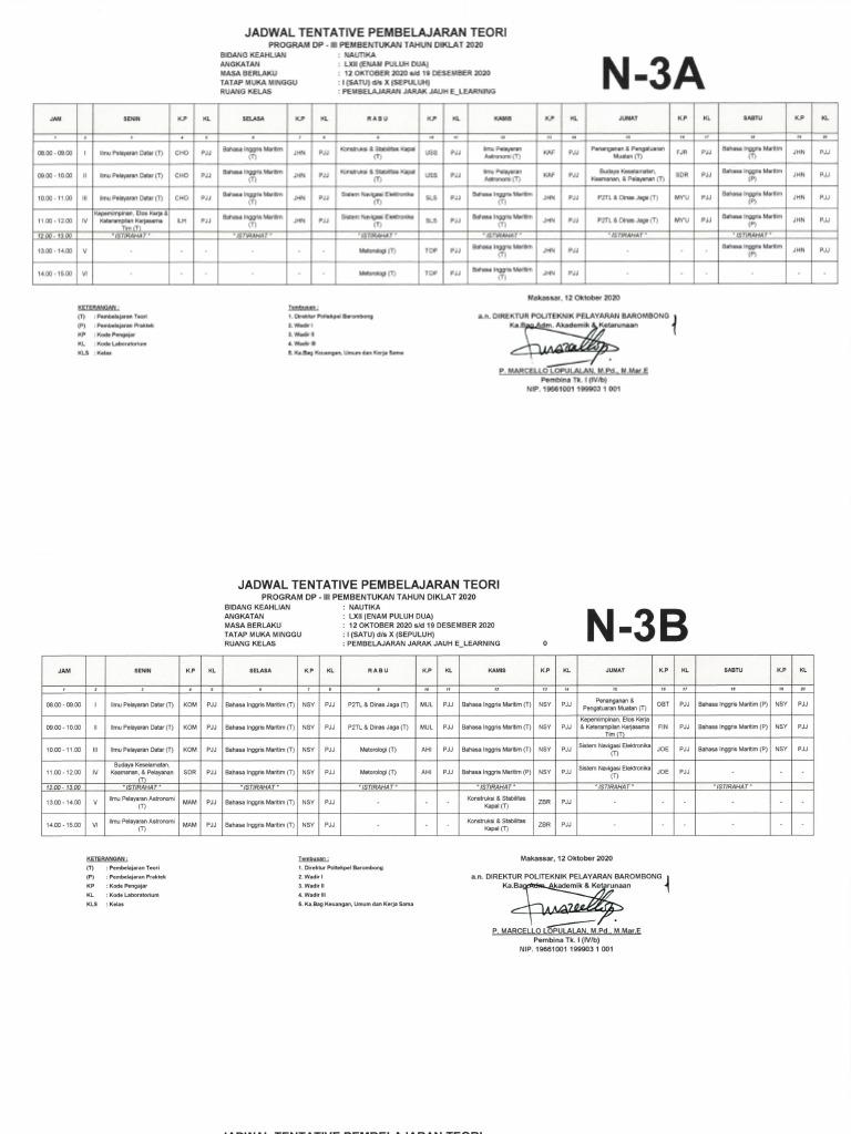 Jadwal Dp-Iii Pembentukan Semester 3 62 | PDF