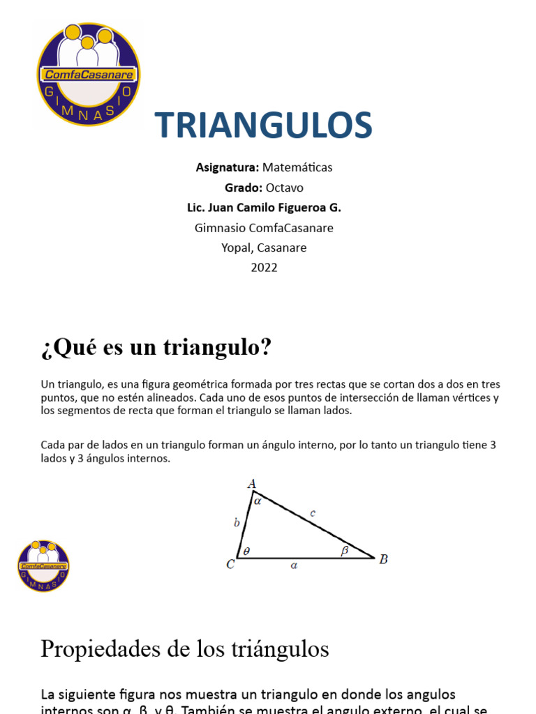 Aprendizaje 2 - Triangulos | PDF | Triángulo | Ángulo