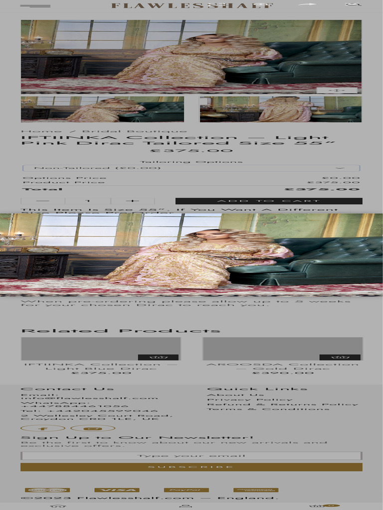 IFTIINKA Collection - Light Pink Dirac Tailored Size 55 - Flawlesshalf ...