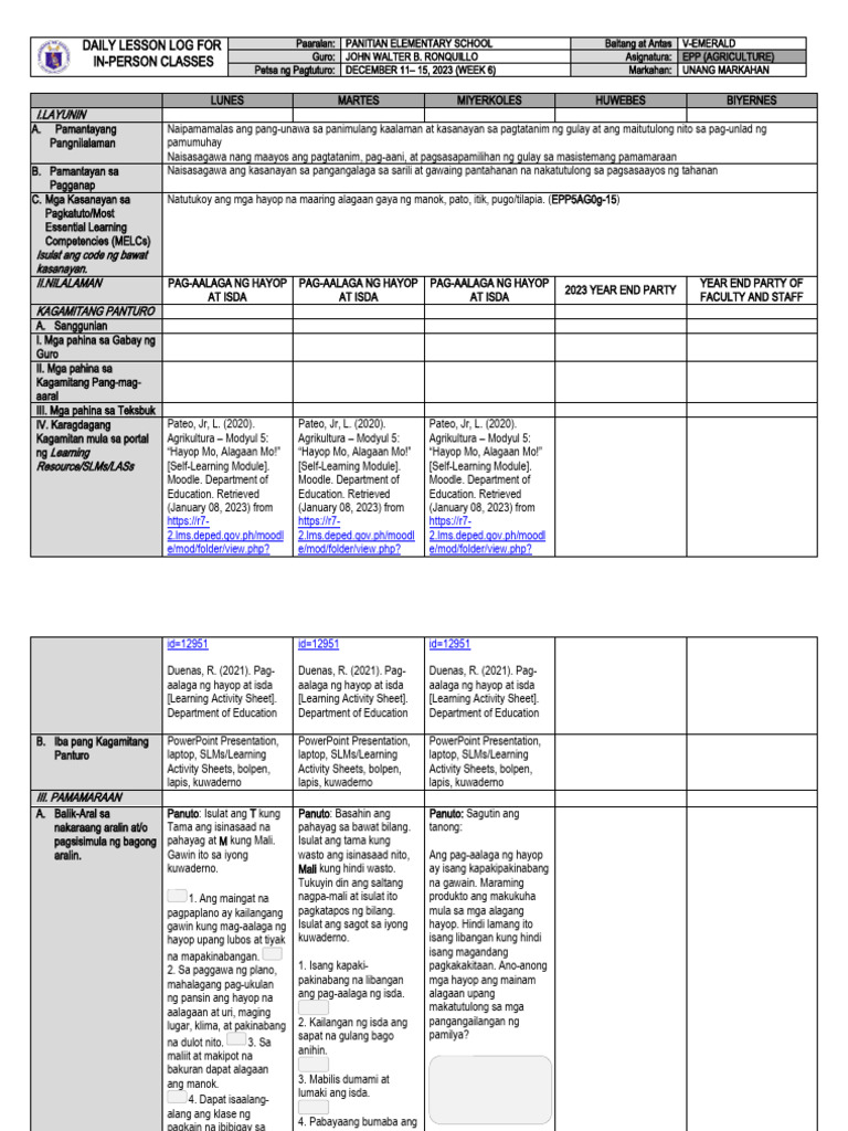 Q2 Week6 Epp-Grade5 | PDF
