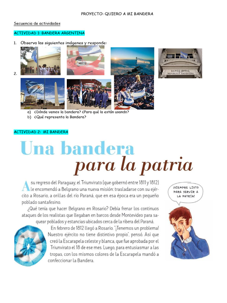 Proyecto "Quiero a mi Bandera" | PDF | Bandera | Símbolos nacionales