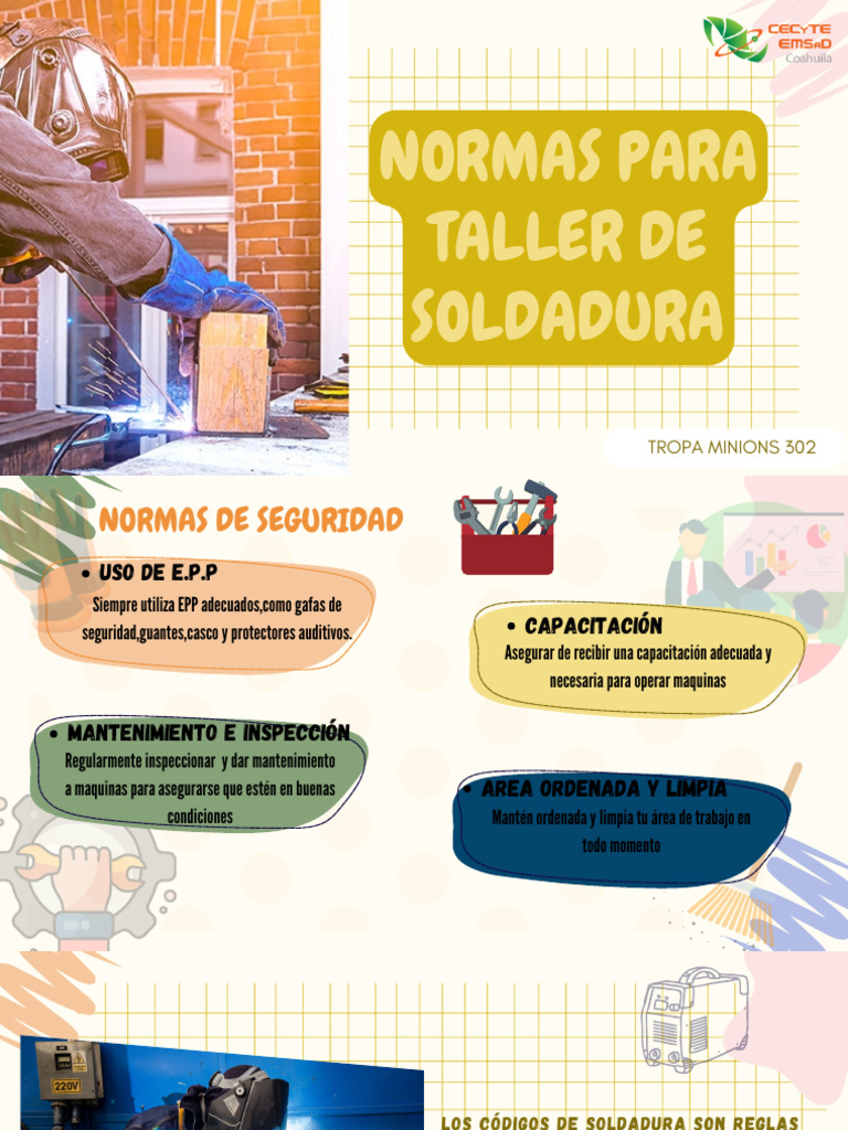 Normas de Seguridad en Taller de Soldadura | PDF
