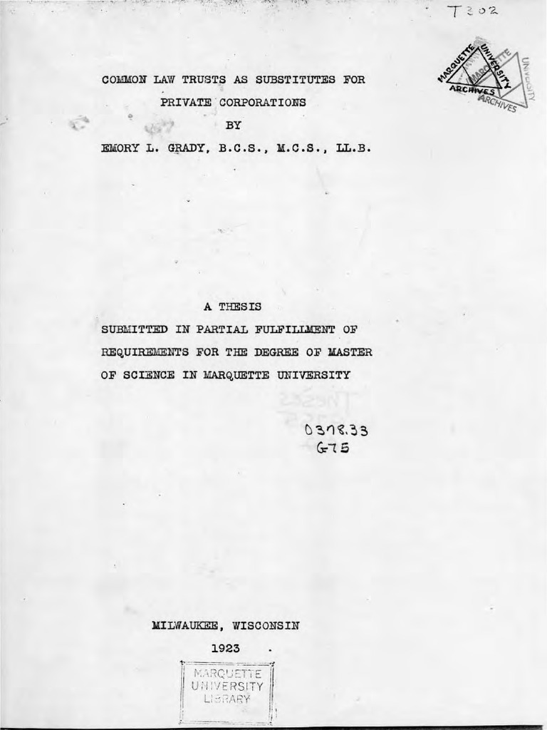 Common Law Trusts vs. Private Corporations | PDF