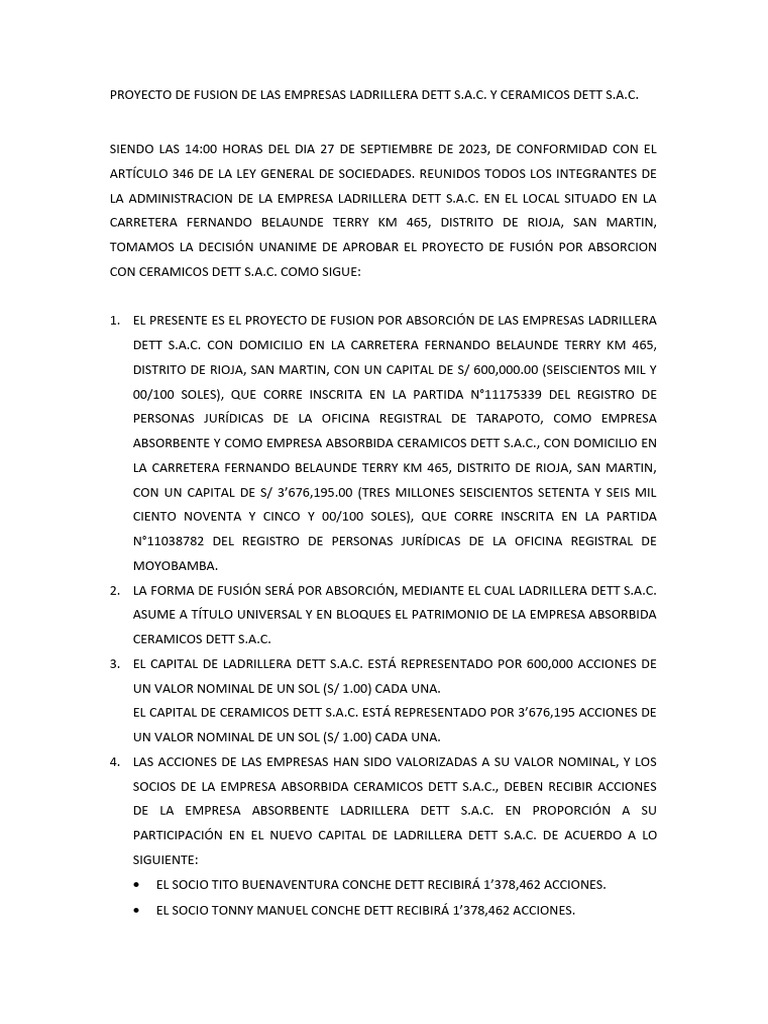 Fusión Ladrillera y Cerámicos DETT S.A.C. | PDF | Hogar, jardinería y ...