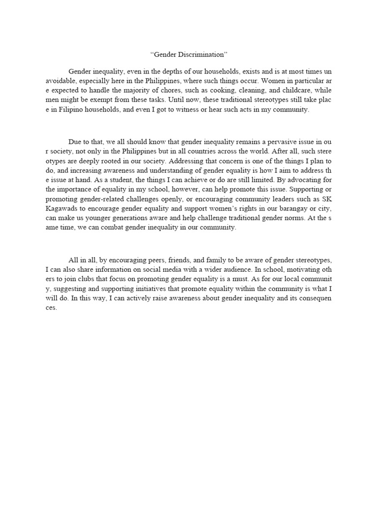 Gender Discrimination | PDF