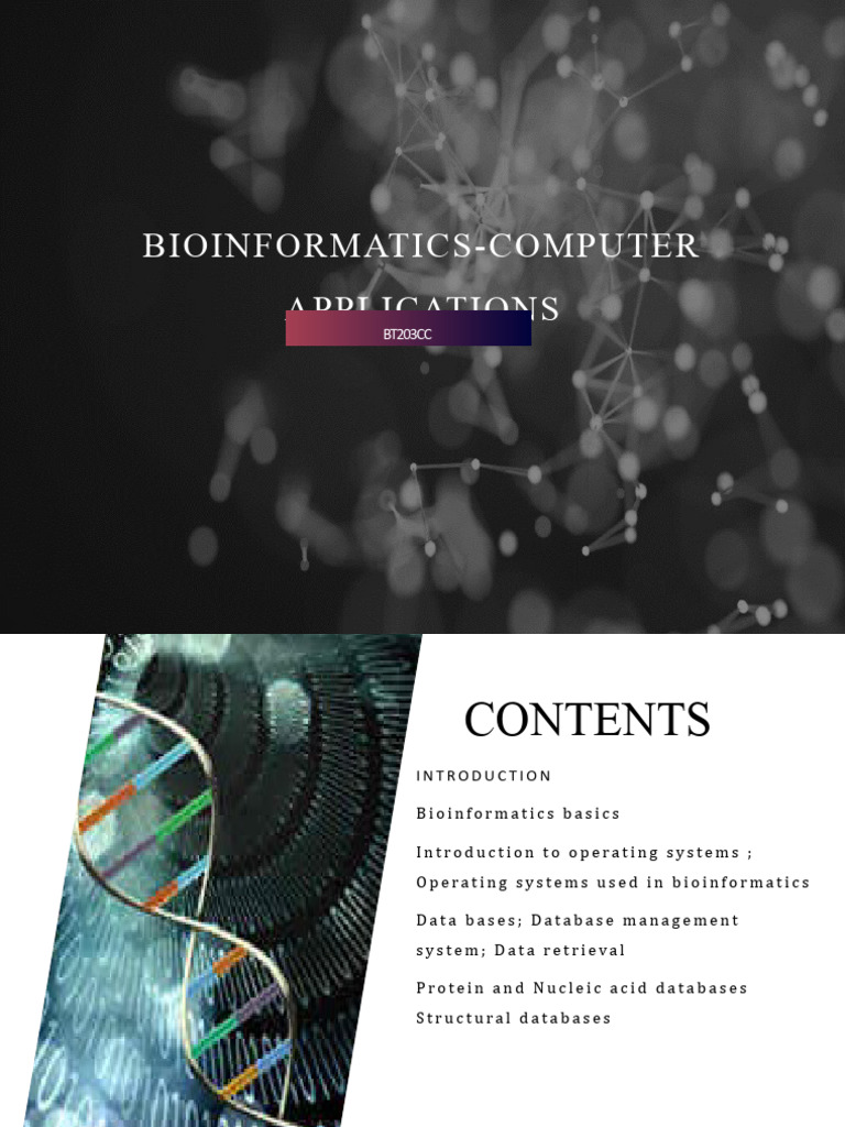 Bioinfo PPT Unit 1 Half | PDF | Bioinformatics | Databases