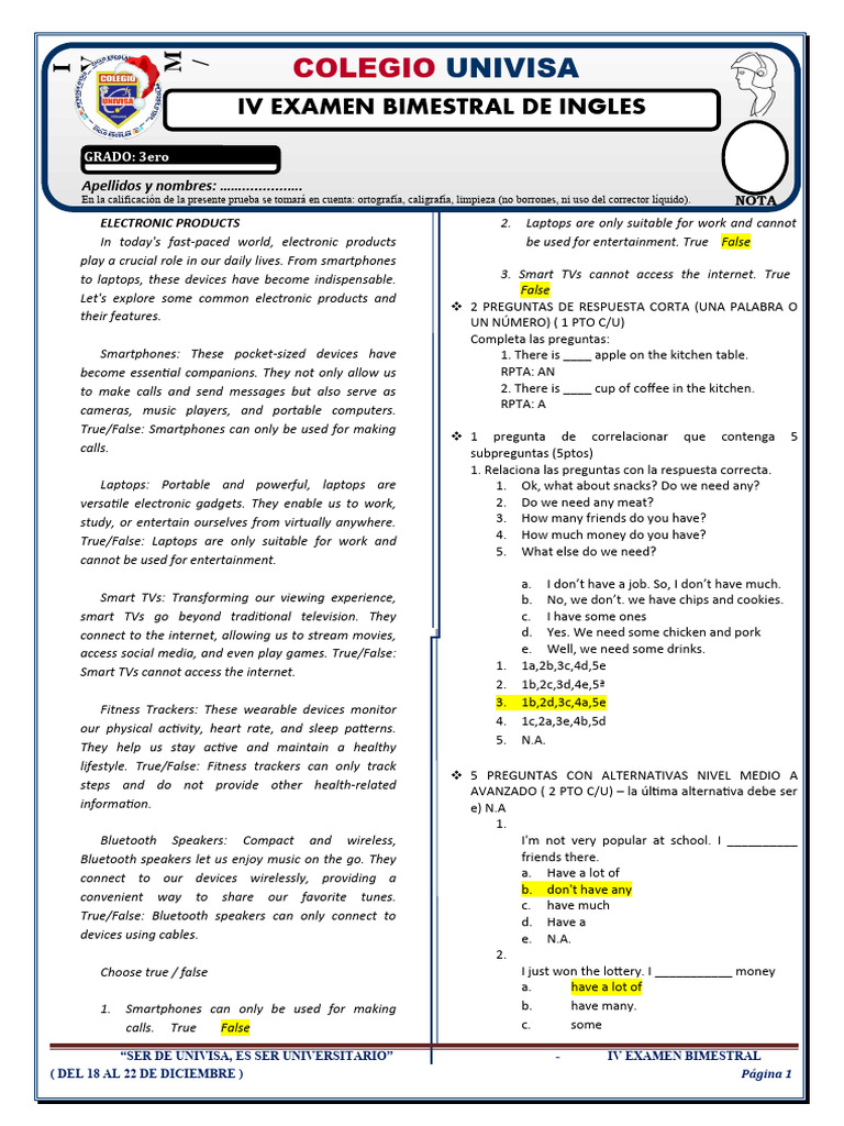 Recuperación Inglés Sec | Download Free PDF | Information And Communications Technology ...