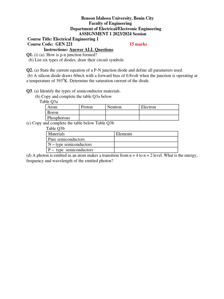 GEN 221 Assignment 2024 | PDF