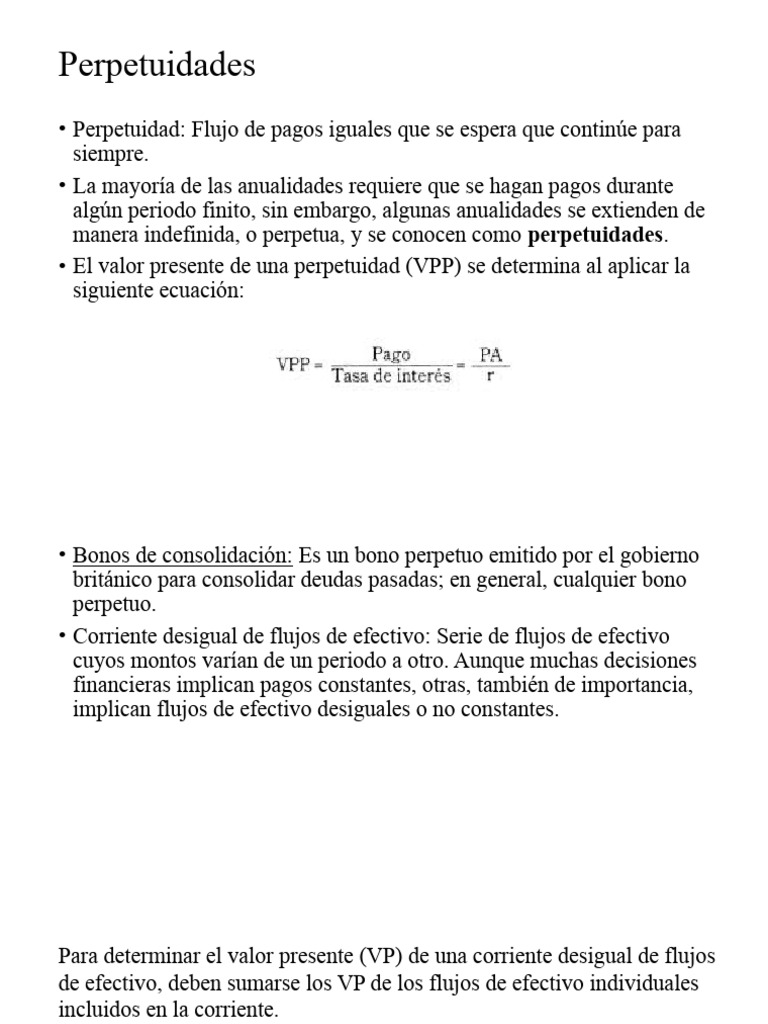Conceptos Clave de Perpetuidades | PDF | Interés | Capitalización de ...