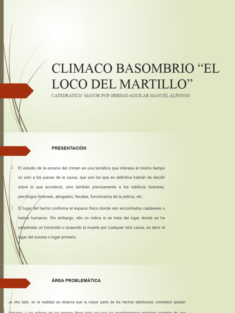 Análisis Criminalístico del Caso "Loco del Martillo" | PDF | Ciencia ...