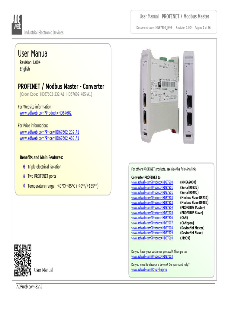 MN67602 - ENG (PROFINET To Modbus Master - Converter) | PDF | Computer Architecture ...