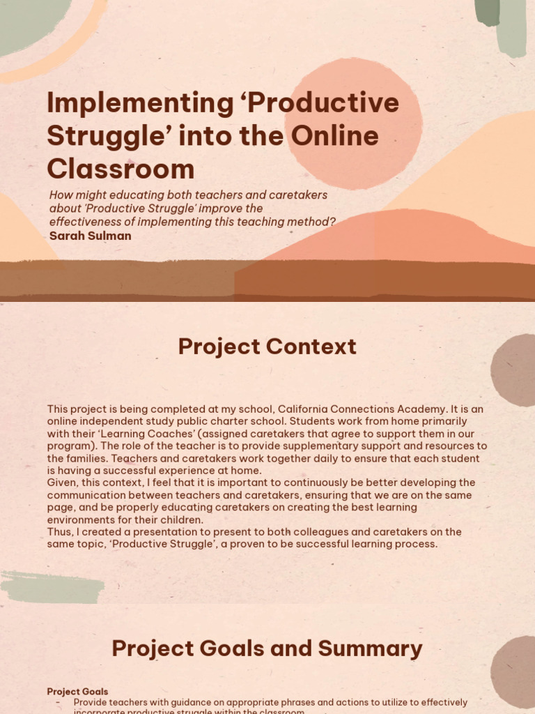 Enhancing Online Learning with Productive Struggle | PDF | Thought | Learning