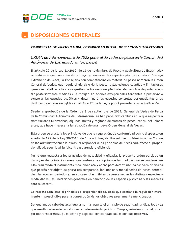 Disposiciones Generales | PDF | Pescado