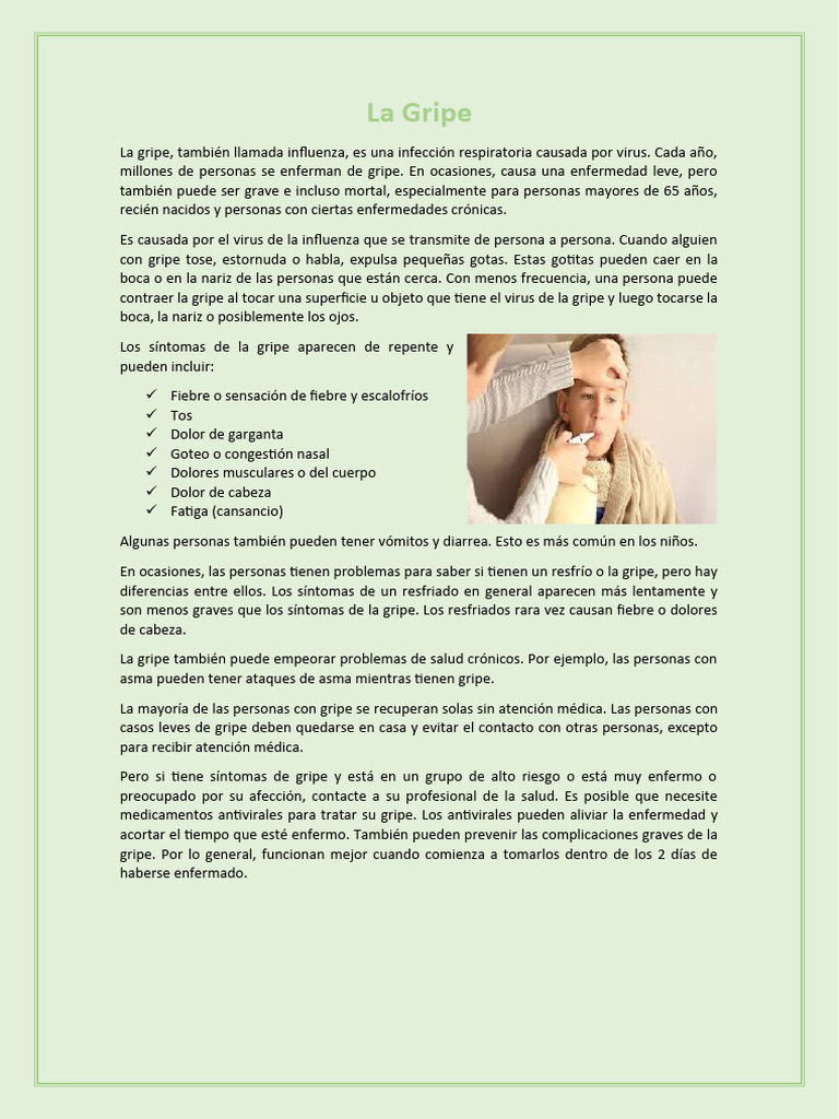 La Gripe | PDF | Salud y bienestar