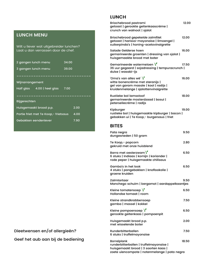Lunchkaart Website APR24 | PDF